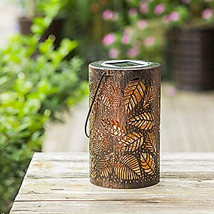 TAKE ME Garden Solar Lights Decorative Candle Solar Lantern and Leaf Solar Lantern