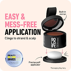 Hair Fiber (Light Brown) + Hairline Powder (Light Brown): Boldify Build & Conceal Bundle - Undetectable Hair Thickener for Fine Hair, Instant Stain-Proof Root Touchup Powder, For Men & Women