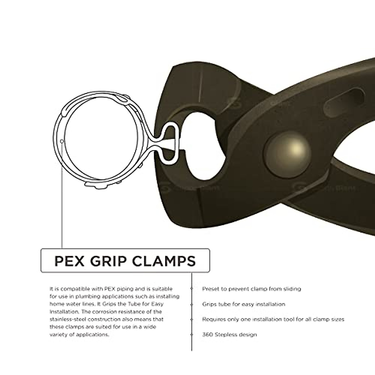 Starter Kit for 1/2-In Pex with Crimper & Cutter Tools - Set includes Brass Elbow & Coupling Fittings, Cinch Clamps, Half Clamps, and 2 Rolls of 1/2-In X 100ft PEX Tubing