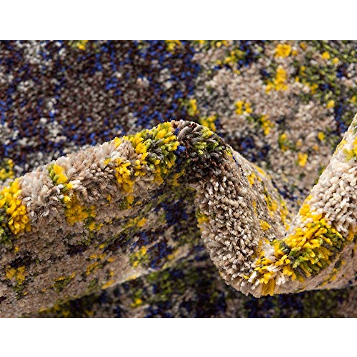 Unique Loom Estrella Collection Distressed, Abstract, Dark Colors, Modern Area Rug, 3 ft 3 in x 5 ft 3 in, Gray/Beige