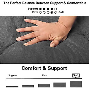 idee-home Rocking Chair Cushion Indoor, Tufted Memory Foam Glider Rocker Replacement Cushions Set, High Back Cushion with Ties, Seat Cushion with Anti-Slip Bottom, for Adirondack Chair Outdoor