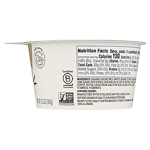 So Delicious Dairy Free Coconut Milk Yogurt Alternative, Vanilla, Vegan, Non-GMO Project Verified, 5.3 oz.