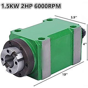 BT30 Collet Chuck Power Head Spindle Power Unit 60mm Cutting/Boring/Milling machine Tool Spindle 1.5kw 2HP Waterproof For Drilling Application (6000 rpm drilling waterproof)