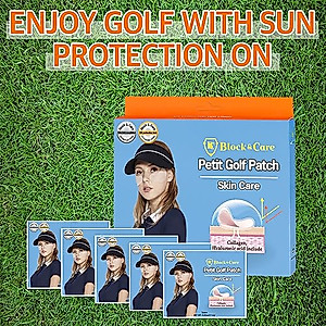 BLOCK&CARE Golf Patches for Sun Protection UV Protection Facial Patches for Outdoor Activities 5Pairs of Sunblock Gel Patches with Skincare Ingredients. (1 PACK, Petit Golf Patch (Medium))