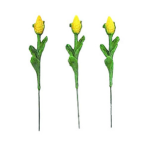 TG,LLC Treasure Gurus 3pc Miniature Corn Stalks Fairy Garden Farm Ornament Set Mini Plant Dollhouse Decor Accessory
