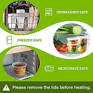 NEEBAKE 60 Set Deli-Containers-with-Lids: [8oz 16oz 32oz] Combo Plastic-Food-Storage-Containers-with-Lids, Microwaveable & Freezer Safe To-Go-Containers, Leak-proof BPA-Free Meal-Prep-Containers