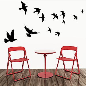 Flying Black Bird Flying High to Sky 3D Removable Vinyl Wall Decals Mural for Nursery Bedroom Tree Wall Decoration