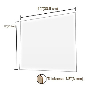 ALPOSUN Acrylic Sheet 12” x 12” x 1/8”, 2 Pack Clear Cast Plexiglass Sheets, Glass Alternative for DIY Display Projects, Sign, Stand, Photo Frames, Handcraft, Painting