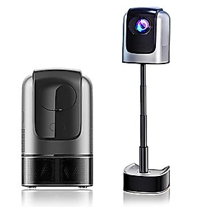 4k Projector HD 1200ANSI Portable Projector, 3D Projector All-in-one Lift, 300-inch Giant Screen Projector, Indoor and Outdoor use is Very Convenient (Space Gray)