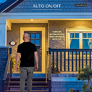 VOLANSON TECHNOLOGIES Motion Sensor Light Bulbs with Dusk to Dawn Sensor Indoor Motion Detector Bulb for Front Door, Porch, Garage, Security Automatic LED Lightbulb 12W Warm White 3000K E27