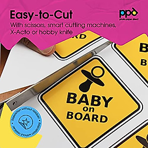 PPD 20 Sheets Inkjet Creative Media Waterproof Glossy Self Adhesive PVC Vinyl Sticker Paper 8.5x11 True Photographic Quality 4.1mil Thin Full Sheet Instant Dry Scratch and Tear Resistant (PPD-36-20)