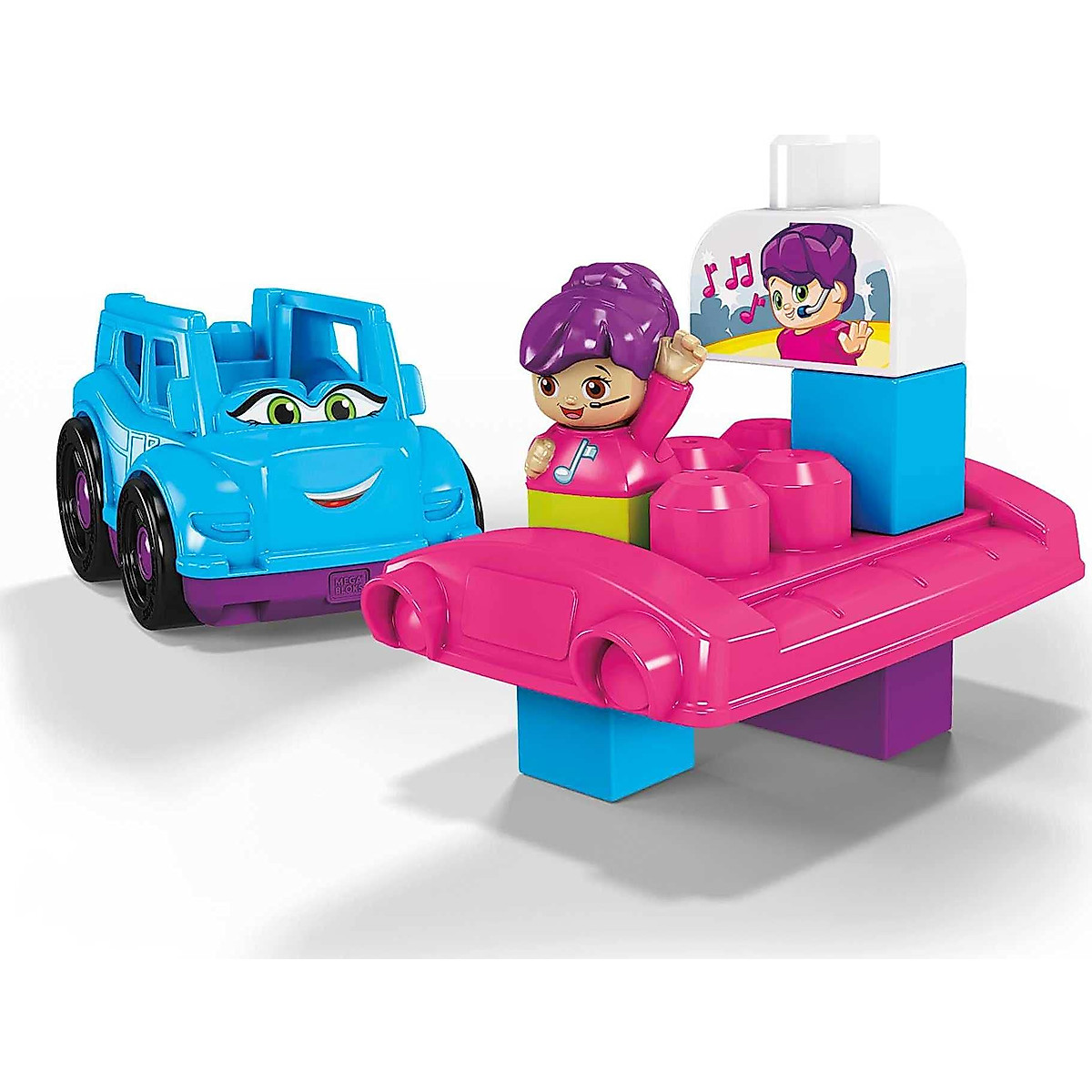 Mega Bloks First Builders Tina Tour Bus with Big Building Blocks, Building Toys for Toddlers (6 Pieces)