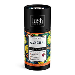 Lush Wine Mix Sangria - Organic Mix for Wine Slushies, Simple Syrup Cocktails & Frozen Drinks (Sangria, 1-Pack)