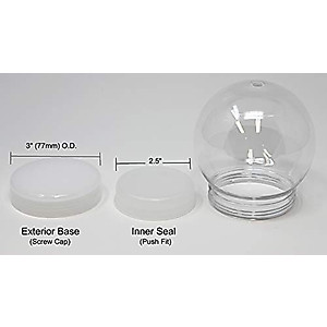 Creative Hobbies 4 Inch (100mm) DIY Snow Globe Water Globe - Clear Plastic with Screw Off Cap | Perfect for DIY Crafts and Customization