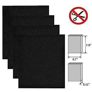 GHM 4PK Replacement Idylis C Carbon Pre-Filters Part # IAF-H-100C for Idylis Air Purifiers IAP-10-200, IAP-10-280