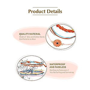 Hicarer 21 Pieces Surfer Wave Bracelet Ocean Wave Adjustable Waterproof Handmade Friendship Bracelet Summer Sunflower Bracelets Anklets Jewelry for Women Teen Girls (Ocean Style)