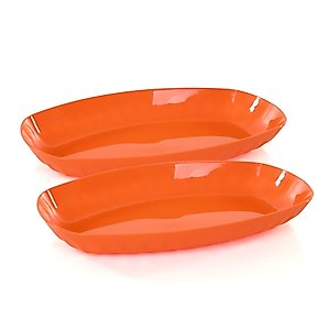 Mintra Home Unbreakable Bowls and Trays (Bold Collection) (Utility Tray 2pk, Dark Orange)