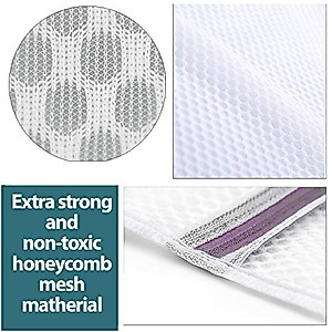 Set of 4 Laundry Wash Bags by Nilu, Honeycomb Mesh, Reusable Heavy Duty Wash Bags with Premium Zipper Lock, Mesh Bag for Lingerie, Clothes, Jeans, Bath Towels, Socks, Travel Storage Organize Bag