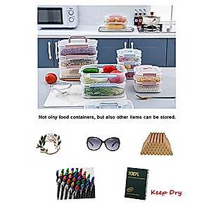 TIAN CHEN Airtight Food Storage Containers, Stackable Cookie Carriers with Handle Lid, Waterproof LeakProof Bacon Tray, 3 Layer Medium BPA Free(Pink)