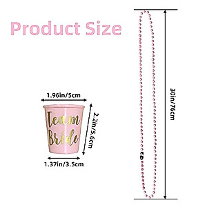 Wocst 12 PCS Shot Necklace Glass, Bride Groom to Be Shot Glass Necklace with Gold Foil for Bachelor/Bachelorette Party Hen Night Party