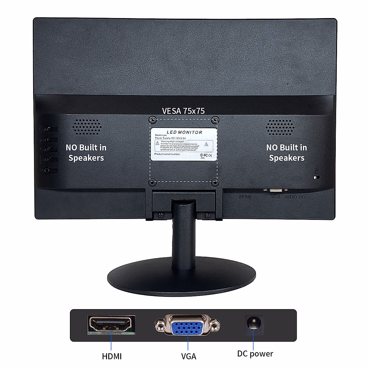 SKitphrati 15.6 Inch Small PC Monitor, FHD VA 1080P Desktop Display with 1920x1080 99% sRGB HDMI VGA Ports, VESA Mounting, LED Monitor for PC, Laptop and Computer, Black