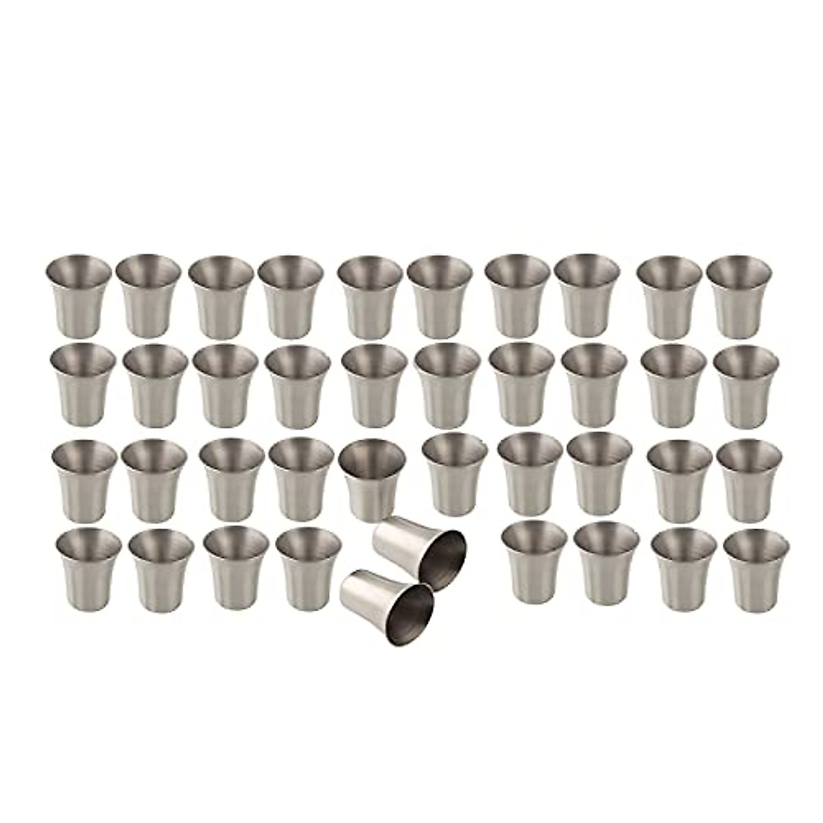 Communion Ware Holy Wine Serving Tray with A Lid & A Stacking Bread Plate with A Lid + 40 Cups - Stainless Steel (Matte)