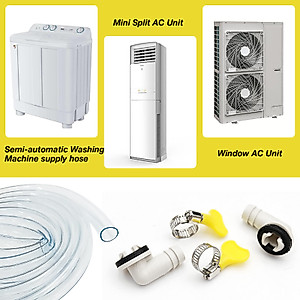 Air Conditioner Drain Kit, Portable Air Conditioner Window Kit for Universal Mini-Split AC Unit and Window Air Conditioning Unit, 10ft Drain Hose + 3/5 Inch AC Drain Hose Connector