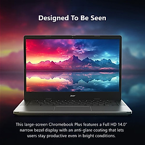 Acer Chromebook Touchscreen Laptop, Backlight Keyboard, Intel Pentium Silver N6000, 17.3inch Full HD IPS Display, USB Type-C, SD Card Reader, Wi-Fi 6, Webcam, Chrome OS, w/Cloth