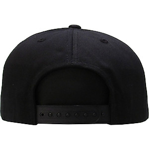 KNW-UNDERBRIM BLK-DBL Classic Snapback Hat Blank Cap Underbrim Cotton Wool Blend Flat Visor Adjustable Unisex