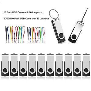 AreTop 512MB USB Flash Drives 100 Pack, Premium USB2.0 100 Pack Thumb Drives Bulk USB 100 Pack 512MB Pendrive Memory Stick Jump Drive 100 Pack Flash Drives Bulk (100 Pack 512MB, Black)