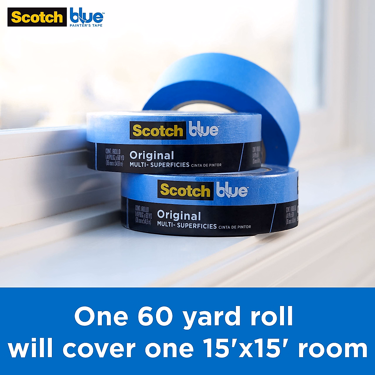 ScotchBlue Original Multi-Surface Painter's Tape, 1.88 inches x 60 yards (360 yards total), 2090, 6 Rolls