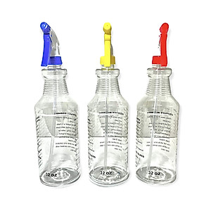 3 Pack Empty Spray Bottles, Spray Bottles for Cleaning Solutions, All - Purpose with Clear Finish, Pressurized Sprayer, Adjustable Nozzle, Printed Measurements and Checkbox (32 Ounce)