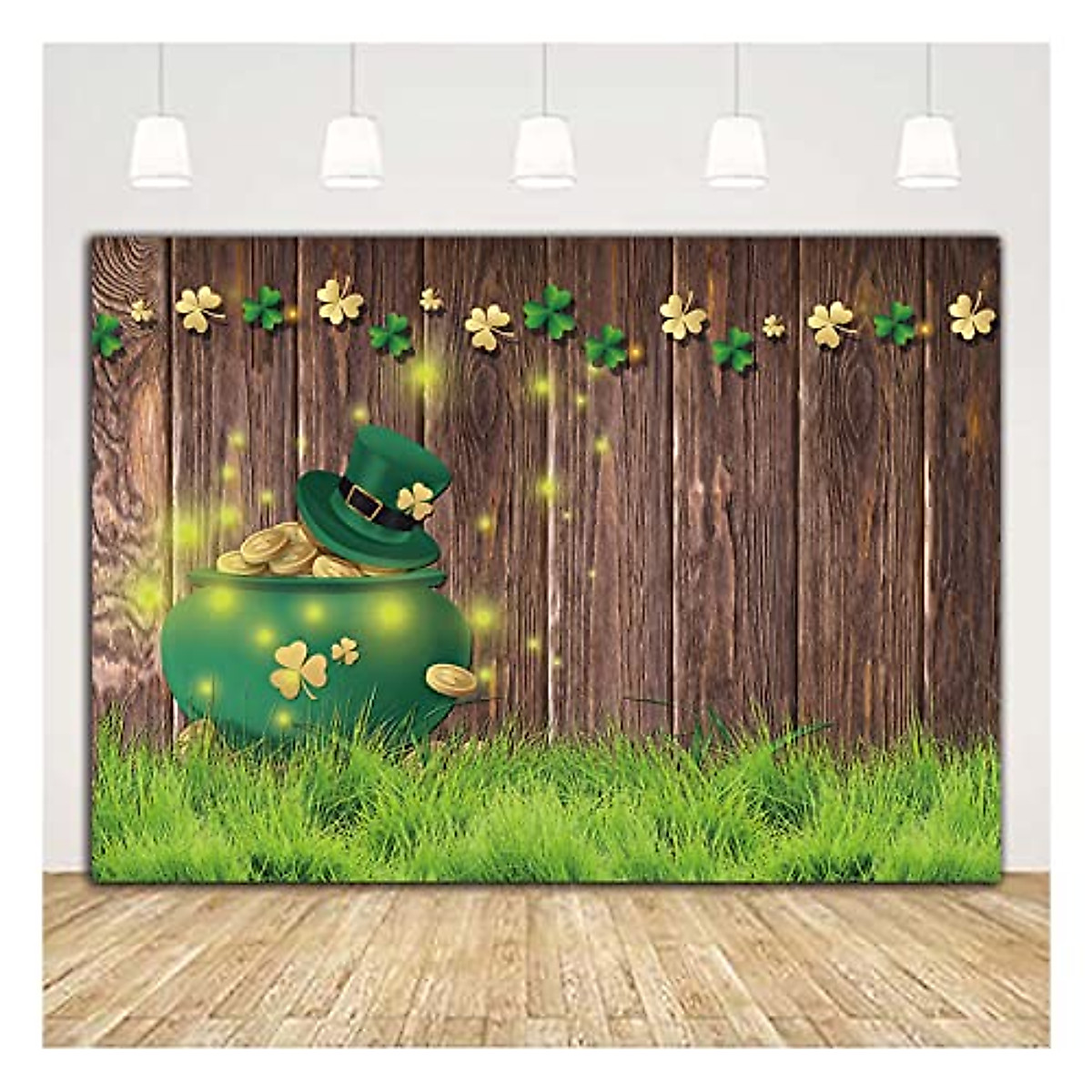 Happy St Patrick's Day Photography Backdrops 5x3ft Vinyl Lucky Irish Shamrock Board Baby Shower Birthday Party Photo Background
