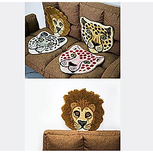 Menglo Tiger Shaped Rug Cute Cartoon Tiger/Lion/Panda Shape Animals Bath Mat Small Area Rug Entrance Door Mats Non Slip Floor Mat Thickened Carpet Decoration for Bedroom Living Room (Pink Panther)