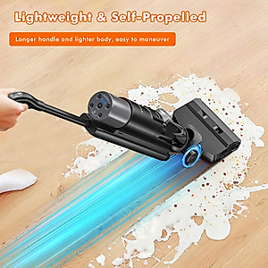 Tosima H1 Vacuum Mop Combo, Cordless Wet-Dry Vacuum Cleaner, Lightweight & Long Run Time, Great for Sticky Messes and Pet Hair, Space-Saving Design, Black