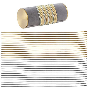 Oubaka 40Pcs Guitar String Bracelets for Women,Stainless Steel Coil Bracelets String Guitar String Spring Bracelets (Gold K,White K)