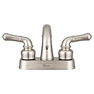 Dura Faucet DF-PL620C-SN RV Bathroom Sink Faucet - Smooth Turning 2-Lever (Brushed Satin Nickel)