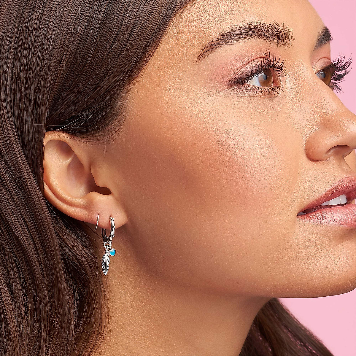 Pandora Jewelry Spiritual Feathers Sterling Silver Earrings