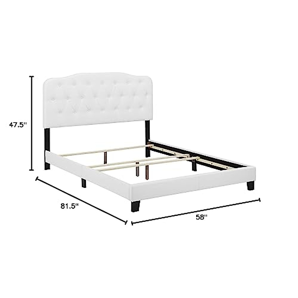 Modway Amelia Tufted Faux Leather Upholstered Full Platform Bed in White
