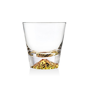 Godinger Double Old Fashioned Glass, Drinking Glass, Glass Cup, Stemless Glass, Wine Glass, 9oz, Set of 4, Sierra Collection