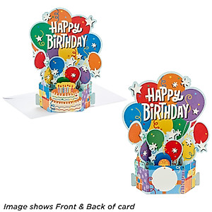 Hallmark Paper Wonder Pack of Pop Up Birthday Cards, Balloons and Cake (8 3D Cards and Envelopes)