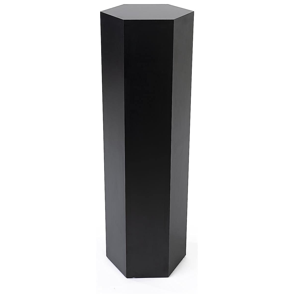 Displays2go Hexagonal Pedestal Display, Laminate, 42-inch Tall - Black (SMHEXPD42BLK)