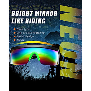 Fabbay 12 Pairs 90s Sunglasses Neon Semi Rimless Rainbow 80s Zigzag Sunglasses Goggle Style Retro Rave Shades Glasses for Men Women Halloween Cosplay