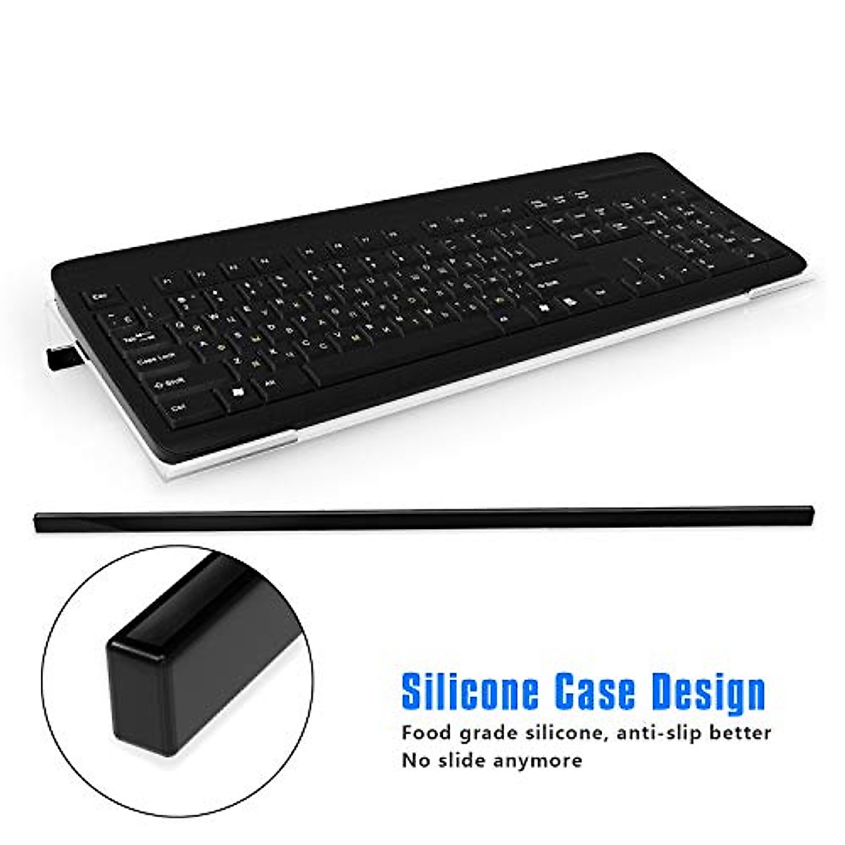 Richboom Computer Keyboard Stand Tilt PC Keyboard Stand Riser for Easy Ergonomic Typing, Acrylic Keyboard Tray Holder for Office Desk, Home, School, with Silicone Anti-Slip Case, Clear