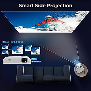 Portable Movie Projector, WiFi Outdoor Projector with Carrying Bag, Support Full HD 1080P Mini Smart Phone Projector for Home Theater Outdoor Movies Compatible with TV Stick HDMI USB AV