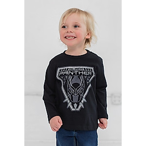 Marvel Avengers Black Panther Toddler Boys 2 Pack Long Sleeve Graphic T-Shirts Black Panther 5T
