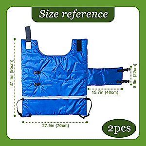 2 Packs Calf Blanket Livestock, Calf Blanket for Cold Weather Windproof and Waterproof, Calf Blanket Winter for Keeping Cow Warmming Thickened Belly Protection Blue