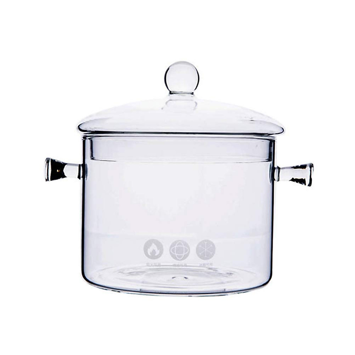 DOITOOL Glass Saucepan with Cover, Clear for Cooking on Stove, 1 Liter Glass Cooking Saucepan for Pasta Noodle, Soup, Milk, Tea (14 x 19.5 x 16cm)