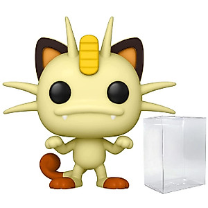 POP Meowth Funko Pop Vinyl Figure (Bundled with Compatible Pop Box Protector Case), Multicolor, 3.75 inches