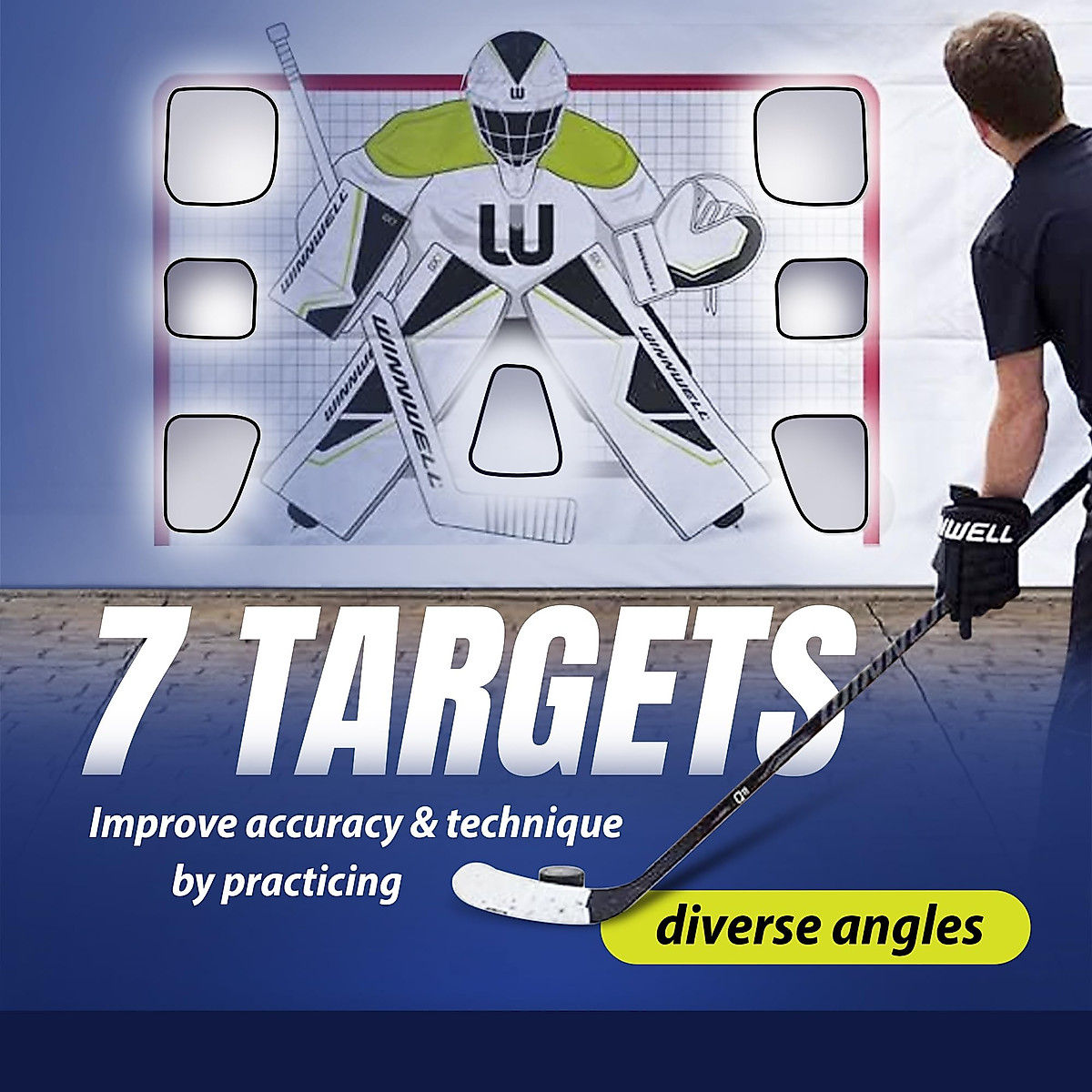 Winnwell Hockey Garage Shooting Tarp - Foldable Street Hockey Goalie Pads - Training Equipment for Shooting Target Games